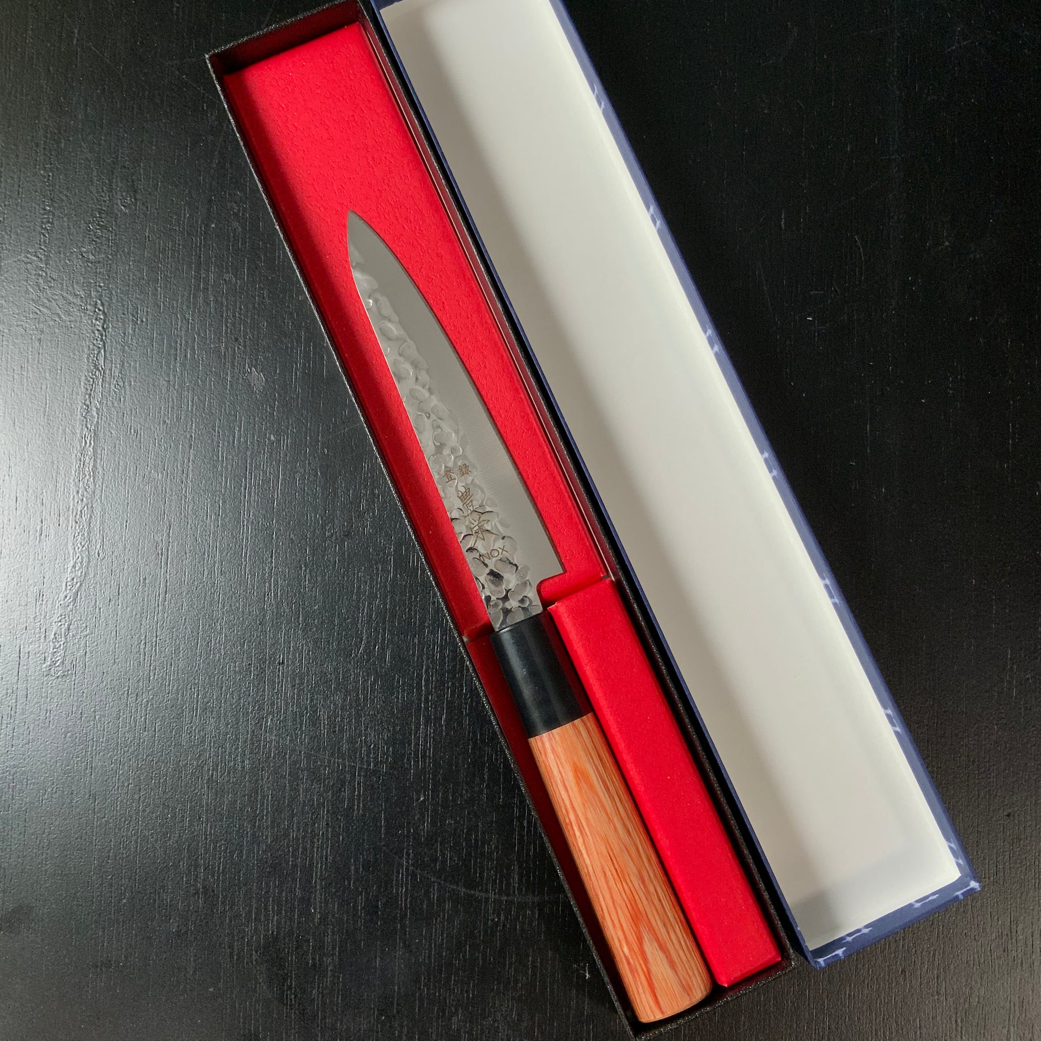 Houei INOX Chef Petit knife Satoru brown plywood with rounded edges