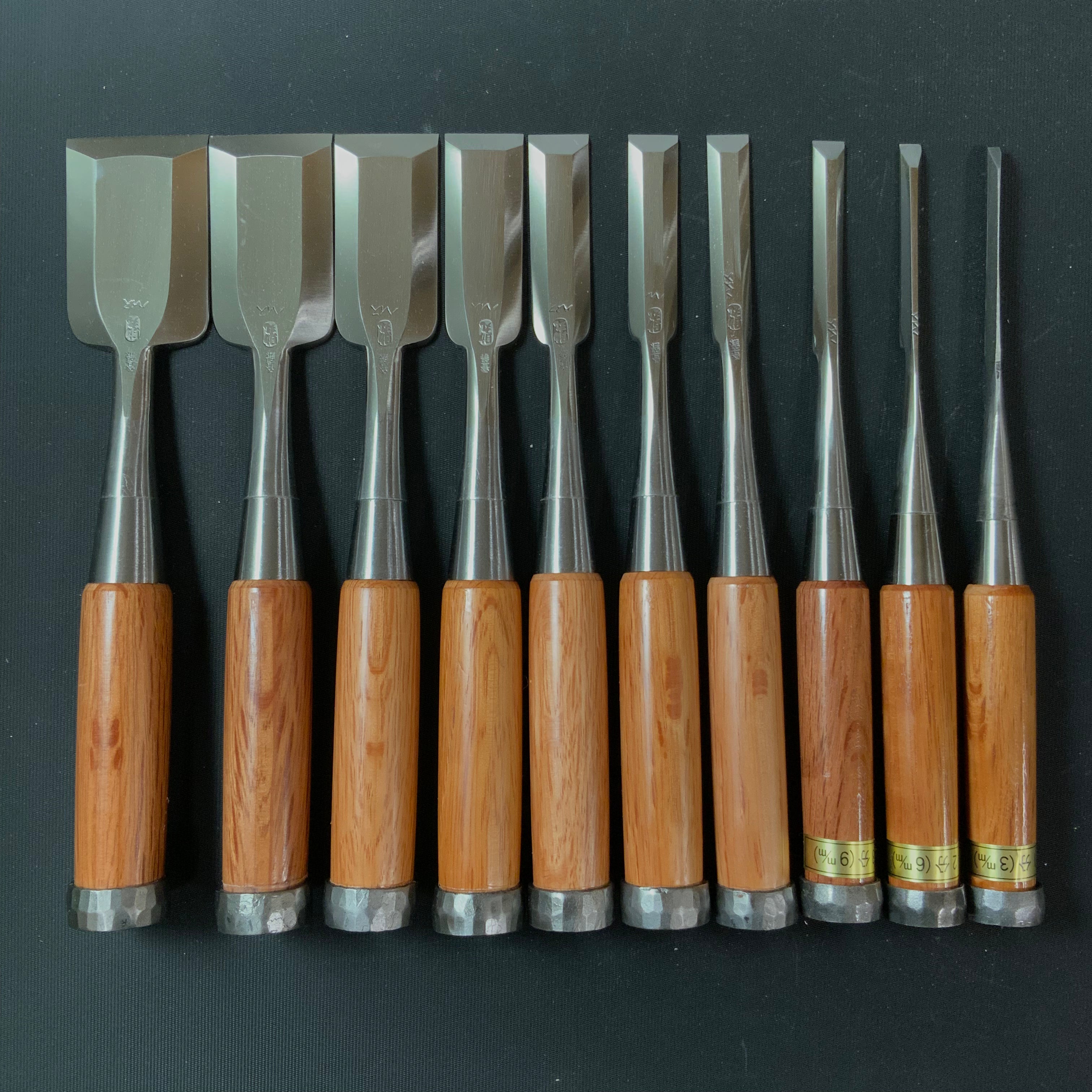 #M145 Mixed set High-Speed Steel Bench chisels set バラ鑿合わせ ハイス追入組鑿 ...