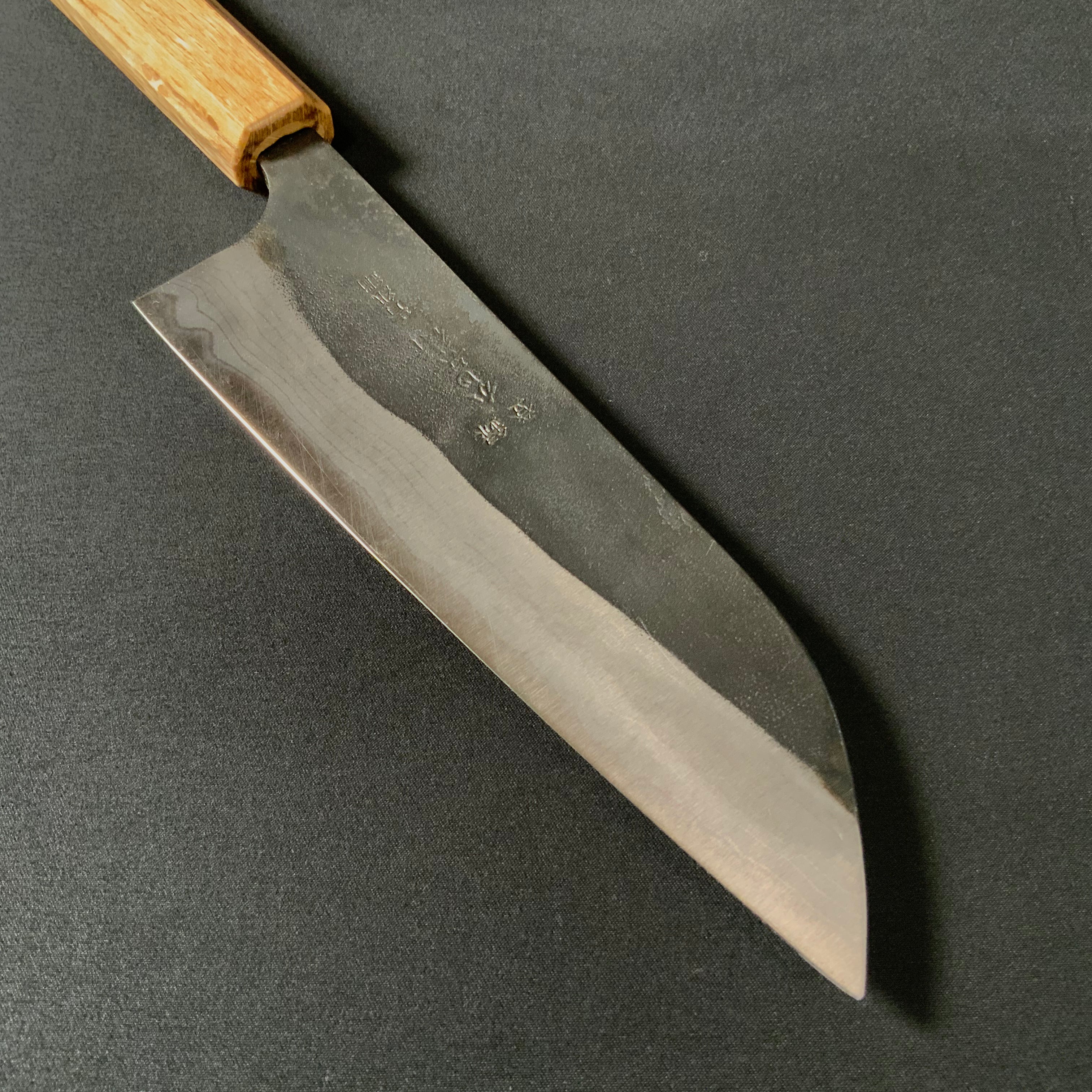Hand made Kajihei Santoku Kitchen Knife with Blue steel かじ兵衛 青紙鋼 墨流し 三