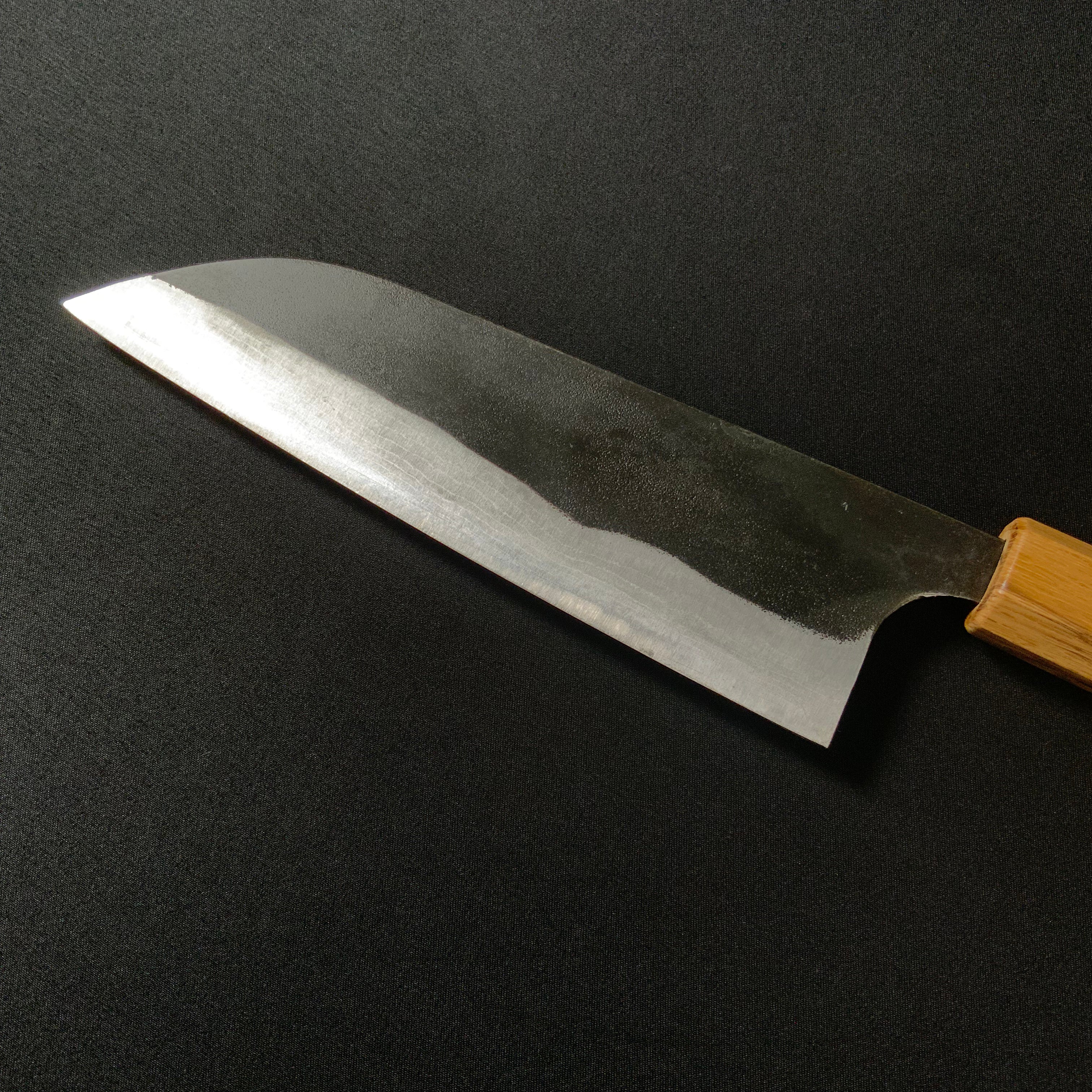 Hand made Kajihei Santoku Kitchen Knife with Blue steel かじ兵衛 青紙鋼 墨流し 三