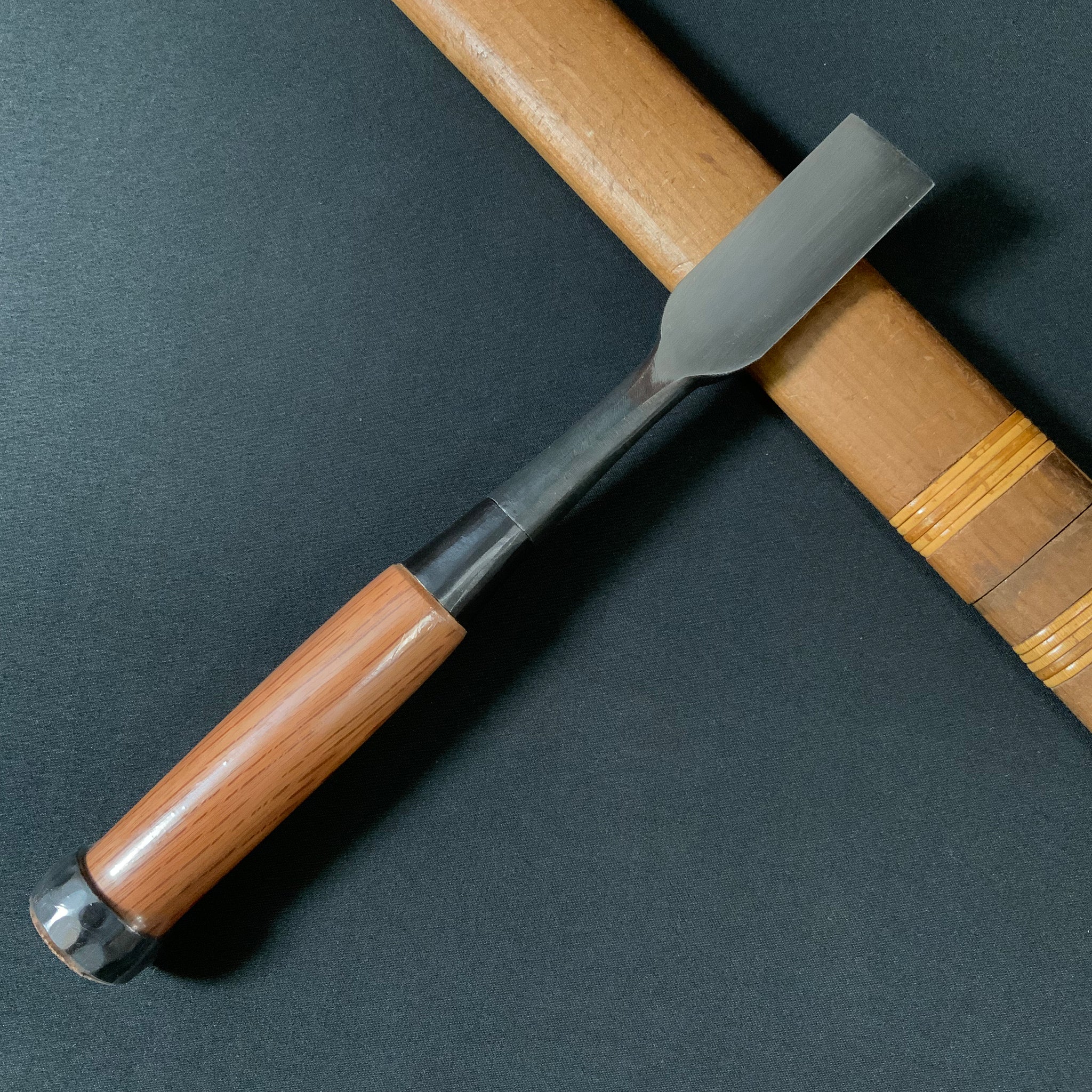 田斎作 黒仕上 追入内丸鑿(スクイ) 赤檀柄 Tasai Uchimaru chisels black finished with red